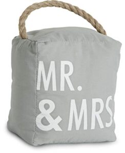 pavilion - open door decor 5" x 6" gray door stopper "mr. & mrs."