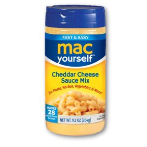 Mac Yourself | Delicious Cheddar Cheese Sauce Mix | Perfect Cheese Powder for Macaroni, Nachos, Veggies and More | 9.3 oz