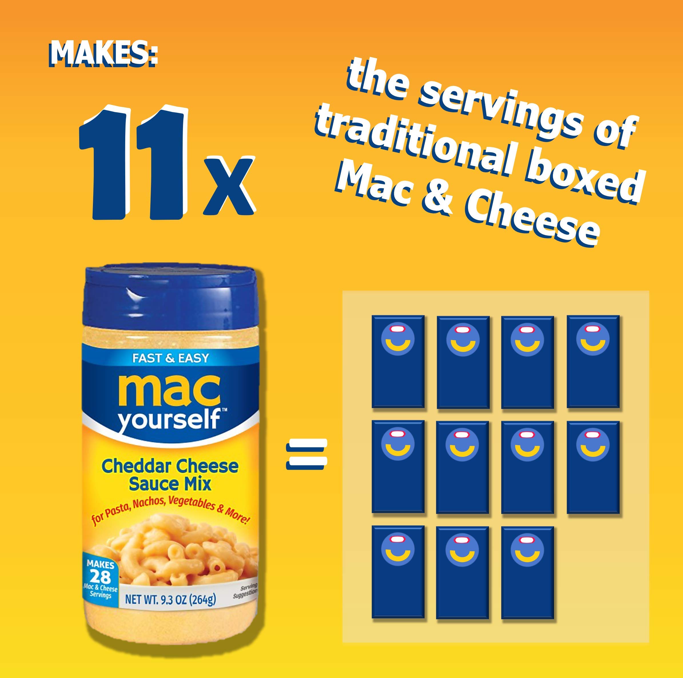 Mac Yourself | Delicious Cheddar Cheese Sauce Mix | Perfect Cheese Powder for Macaroni, Nachos, Veggies and More | 9.3 oz