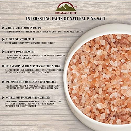 Himalayan Chef Pink Himalayan Salt, Coarse Grain, Refill Grinders - 2 lbs (2 Pound Bag)