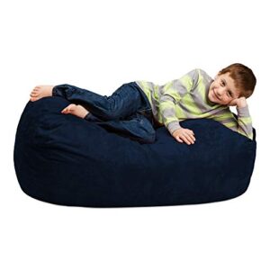 chill sack kid's memory foam bean bag lounger, navy