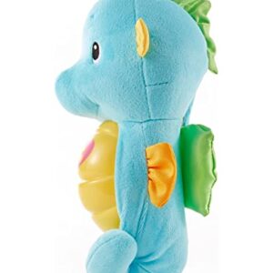 Fisher-Price Musical Baby Toy, Soothe & Glow Seahorse, Plush Sound Machine with Lights & Volume Control for Newborns, Blue