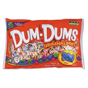 dum-dum-pops, assorted flavors, individually wrapped, 300/pack