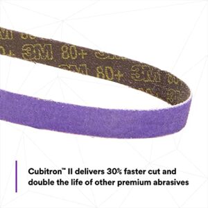 3M Cubitron II File Belt, 33446, 80+ Grit, 1/2 in x 18 in, File Belts, Resin Bonded, Spot Weld Removal, Pack of 10