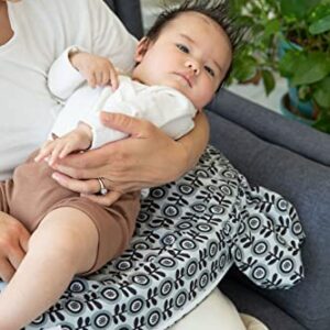 My Brest Friend Original Nursing Pillow Enhanced Ergonomics Essential Breastfeeding Pillow Support For Mom & Baby W/ Convenient Side Pocket, Double Straps & slipcover, Midnight Poppy