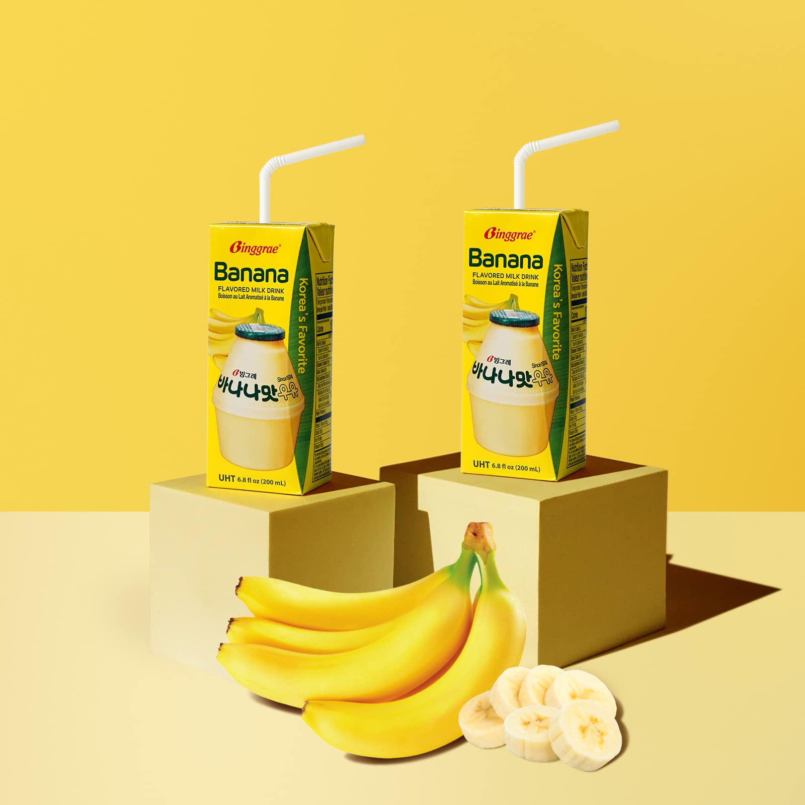 Binggrae Banana Flavored Milk [Korea’s No 1 Classic & Original Banana Milk] - Sweet, Smooth & Creamy Texture (Pack of 6)