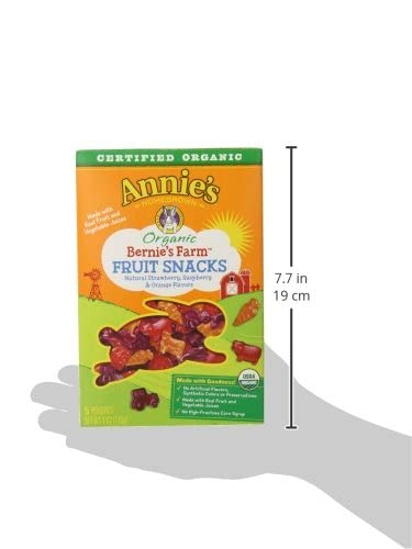 Annie's Gluten Free Organic Bernie's Farm Fruit Snacks, 4 Oz, 5 Ct