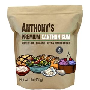 Anthony's Xanthan Gum, 1 lb, Batch Tested Gluten Free, Keto Friendly, Product of USA