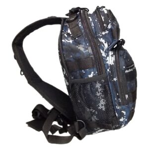 NexPak 12" 800cu. in. Tactical Sling Shoulder Hiking Backpack TL312 DMBK DIGITAL CAMOUFLAGE Navy Blue