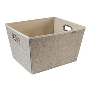 simplify large grommet bin in faux jute storage basket, beige