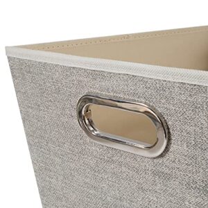 Simplify Large Grommet Bin in Faux Jute Storage Basket, Beige