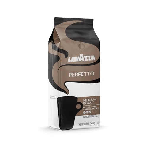 Lavazza Perfetto Ground Coffee Blend, Dark Roast, 100% Arabica, Full-bodied, 12 oz - Packaging May Vary