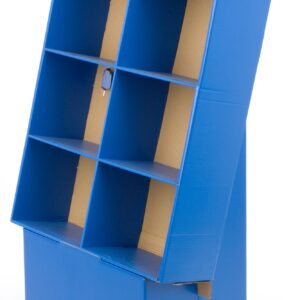 Displays2go Free-Standing 8-Pocket Display Bin, Royal Blue