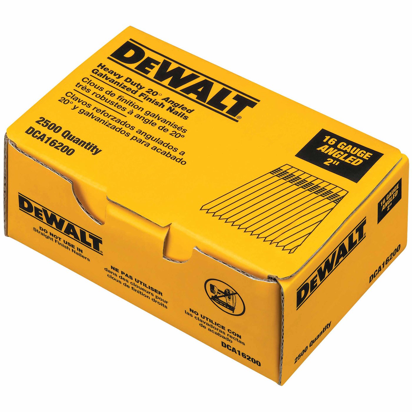 DeWalt DCA16200 2" Heavy Duty 20-Degree Angled Galvanized Finish Nails