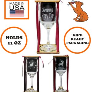 Cat Stemmed Wine Glass with Charm and Presentation Packaging