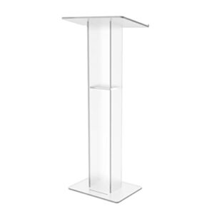 fixturedisplays® 18"w x 12"d x 42.5" h acrylic podium plexiglass church pulpit school lectern event reception hostess stand desk 15198