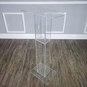 FixtureDisplays® 18"W X 12"D X 42.5" H Acrylic Podium Plexiglass Church Pulpit School Lectern Event Reception Hostess Stand Desk 15198