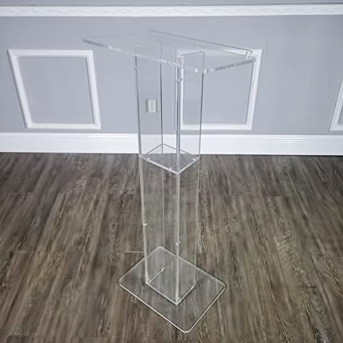 FixtureDisplays® 18"W X 12"D X 42.5" H Acrylic Podium Plexiglass Church Pulpit School Lectern Event Reception Hostess Stand Desk 15198