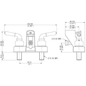 Builders Shoppe 3210BN/4120BN RV/Motorhome Replacement Non-Metallic Two Handle Tub Faucet Valve Diverter with Matching Hand Held Shower Set, Brushed Nickel Finish