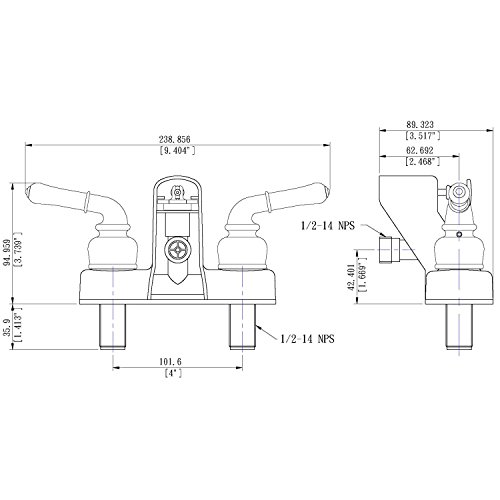 Builders Shoppe 3210BN/4120BN RV/Motorhome Replacement Non-Metallic Two Handle Tub Faucet Valve Diverter with Matching Hand Held Shower Set, Brushed Nickel Finish