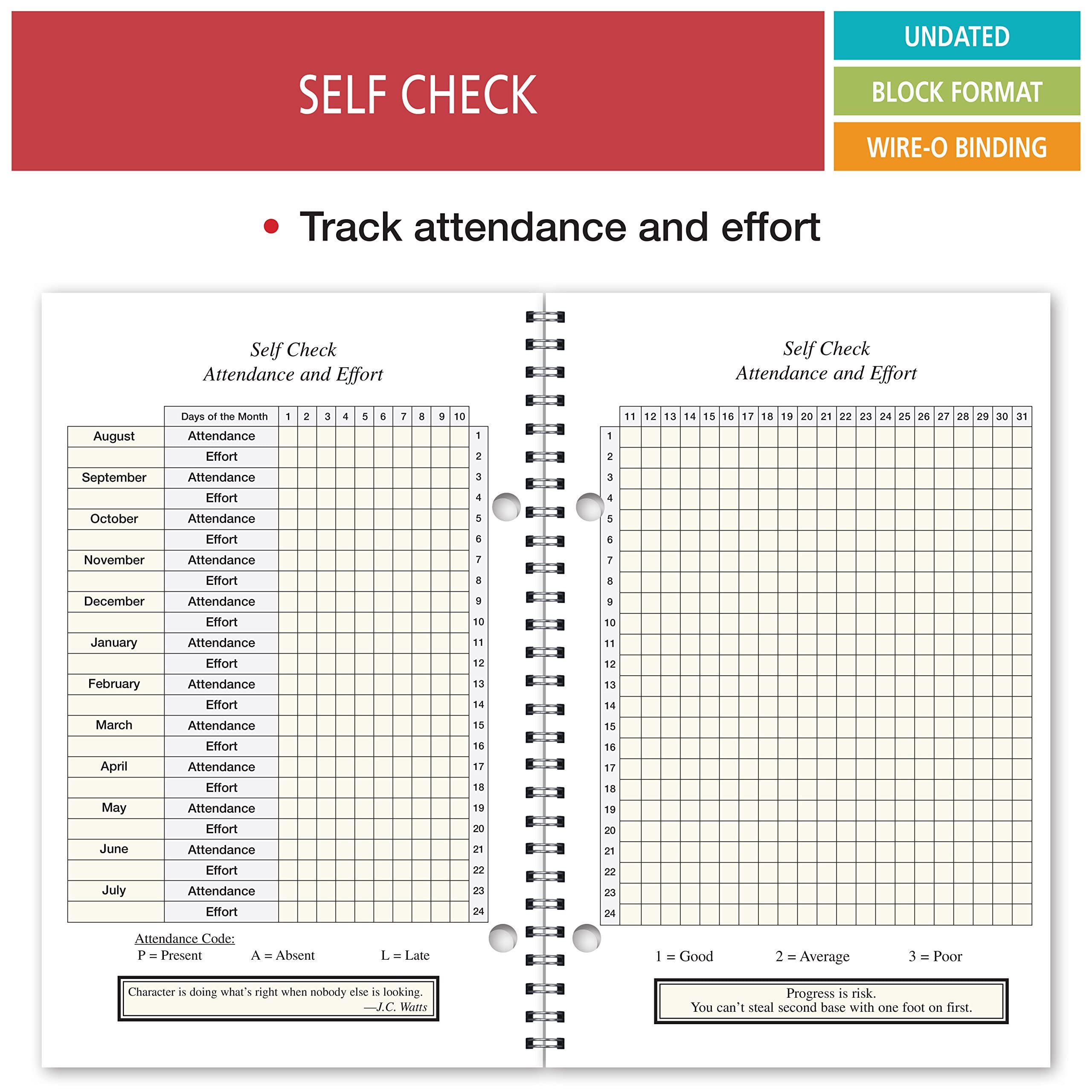 Student Planner Daily Format for Elementary School (S85-Red) 5.5 x 8.5