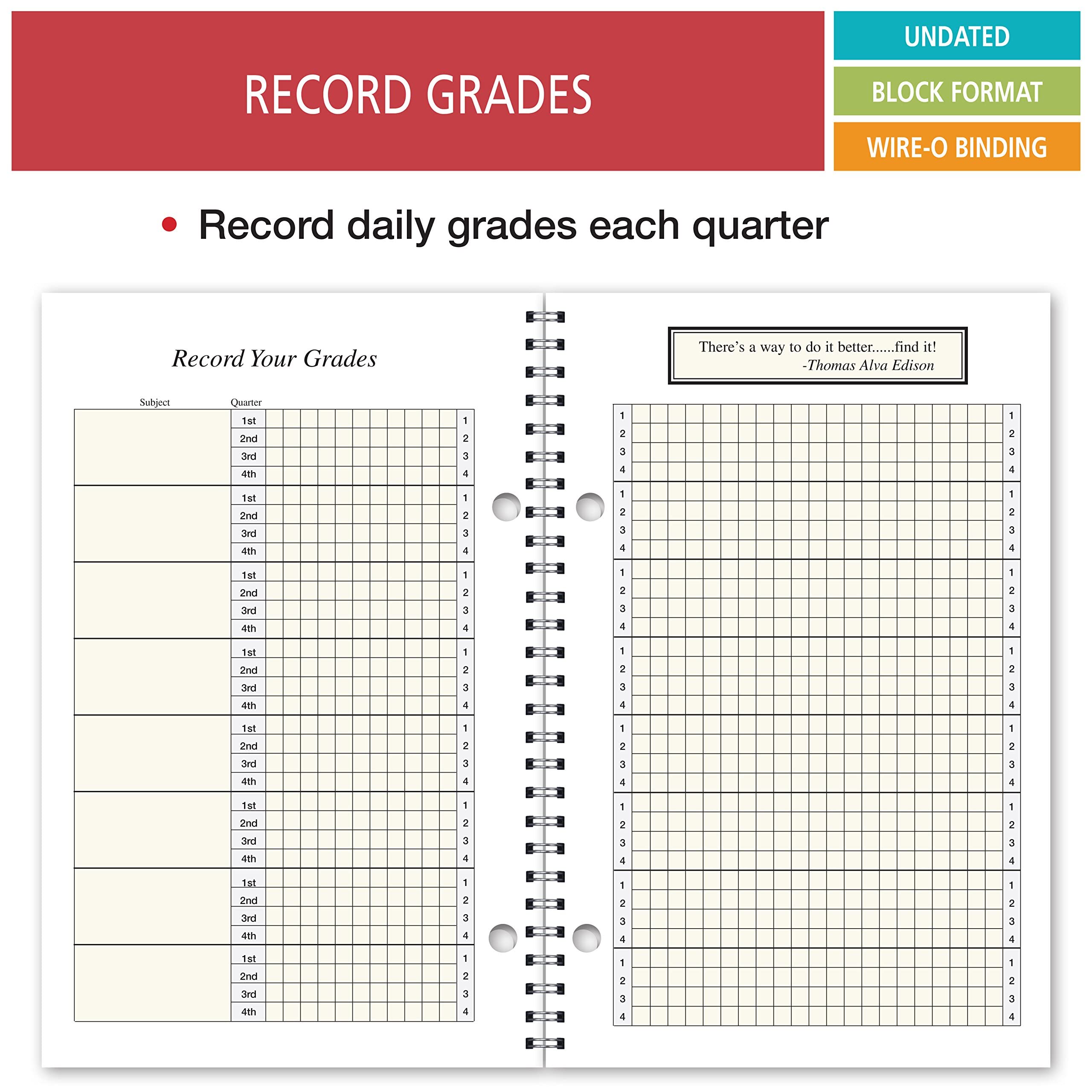 Student Planner Daily Format for Elementary School (S85-Red) 5.5 x 8.5