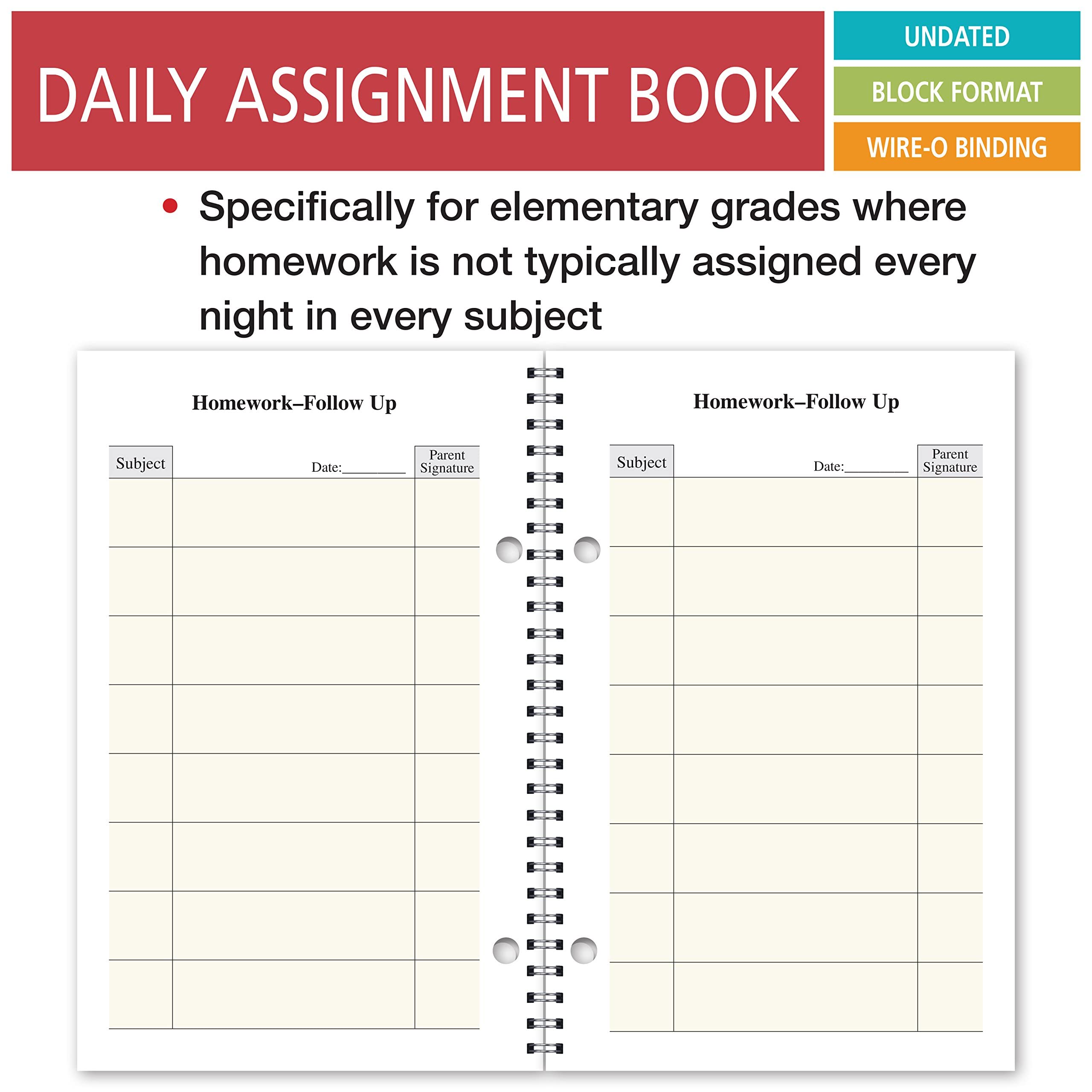 Student Planner Daily Format for Elementary School (S85-Red) 5.5 x 8.5