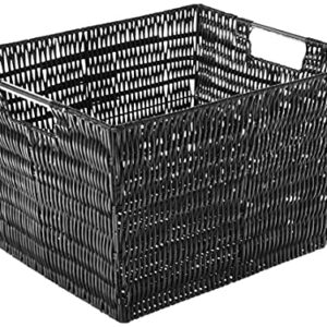 Whitmor Black Rattique Storage Tote