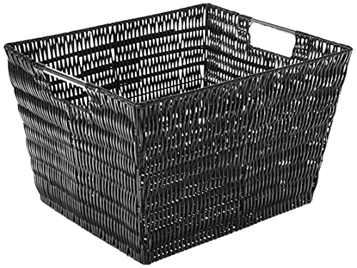 Whitmor Black Rattique Storage Tote