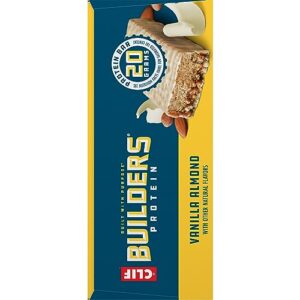 CLIF Builders - Vanilla Almond Flavor - Protein Bars - Gluten-Free - Non-GMO - Low Glycemic - 20g Protein - 2.4 oz. (6 Pack)