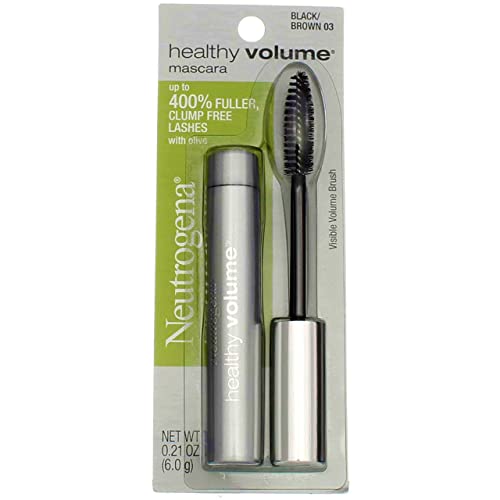 Neutrogena Healthy Volume Mascara, Black/Brown [03], 0.21 oz (Pack of 2)