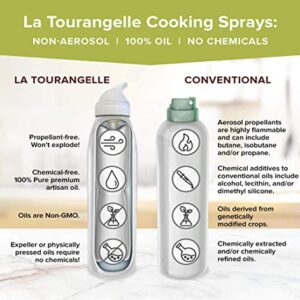 La Tourangelle Extra Virgin Olive Oil Spray, Cold-Pressed Extra Virgin, All-Natural, Artisanal, Great for Cooking, Sauteing, Grilling, and Dressing, Cooking Spray Oil, 5 fl oz