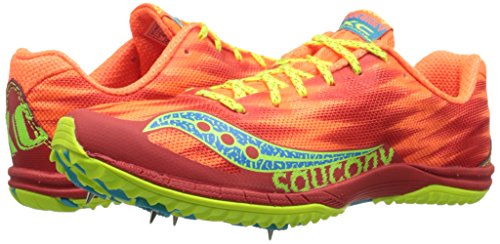 Saucony Women's Kilkenny XC5 Flat W, Vizi Orange/Citron, 9.5 M US