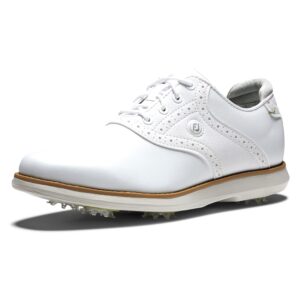 footjoy women's traditions golf shoe, white/white, 9