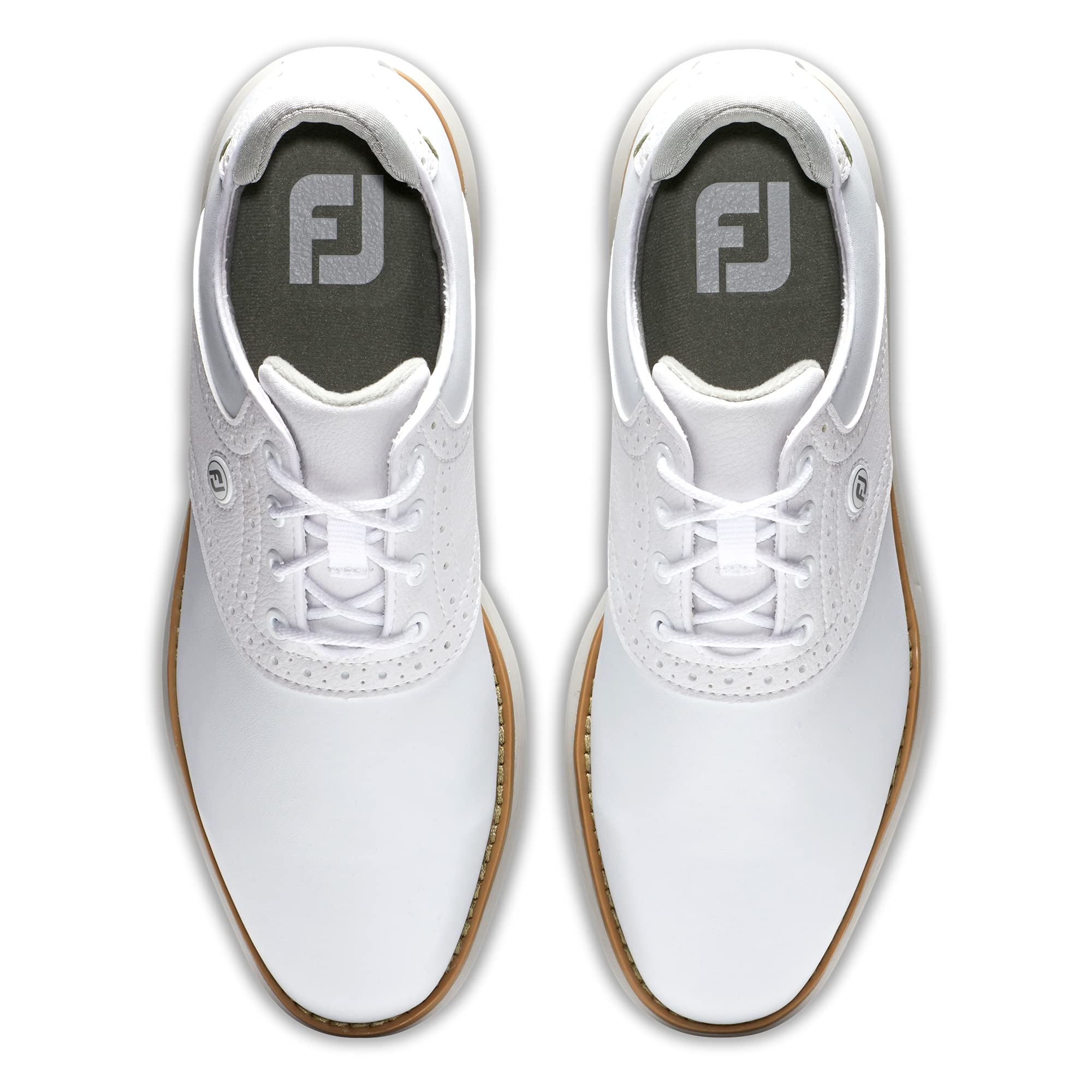 FootJoy Women's Traditions Golf Shoe, White/White, 9