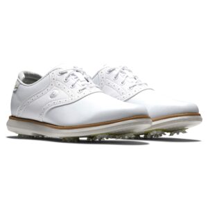 FootJoy Women's Traditions Golf Shoe, White/White, 9