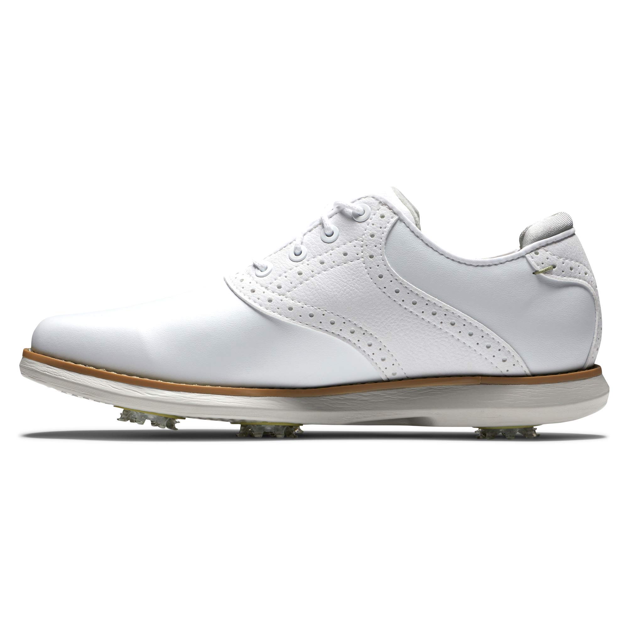 FootJoy Women's Traditions Golf Shoe, White/White, 9