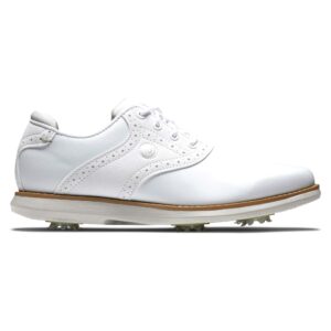 FootJoy Women's Traditions Golf Shoe, White/White, 9