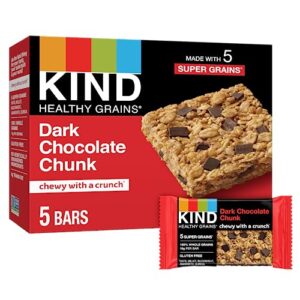 kind healthy grains bars, dark chocolate chunk, healthy snacks, gluten free, 5 count