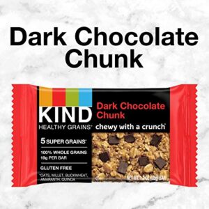 KIND Healthy Grains Bars, Dark Chocolate Chunk, Healthy Snacks, Gluten Free, 5 Count