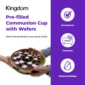 Kingdom Prefilled Communion Cups with Wafers - 30 Count