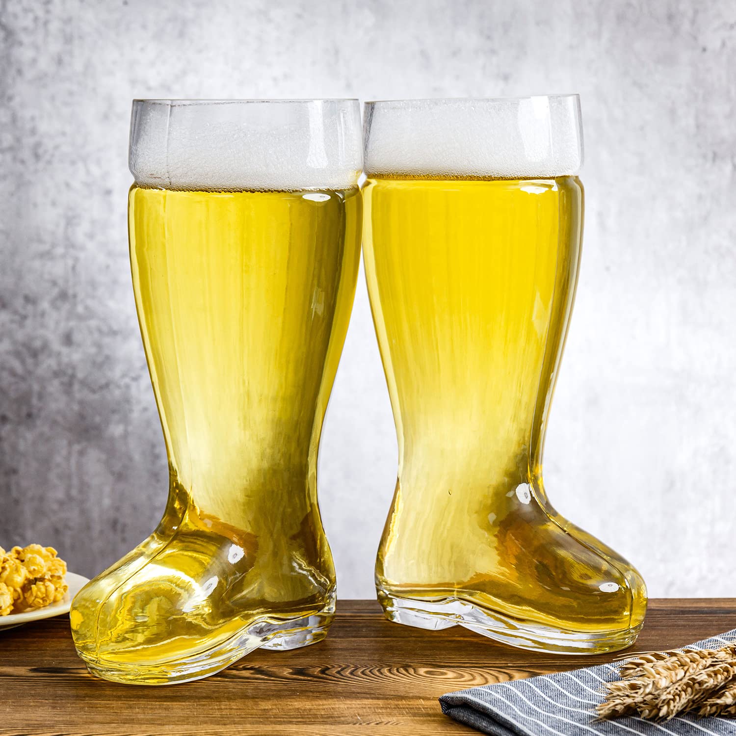 MyGift 2 Liter Das Boot Style Beer Glasses Large German Stein for Oktoberfest Theme, Set of 2