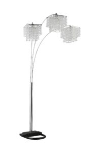 coaster home furnishings miriam crystal drop shade floor lamp chrome