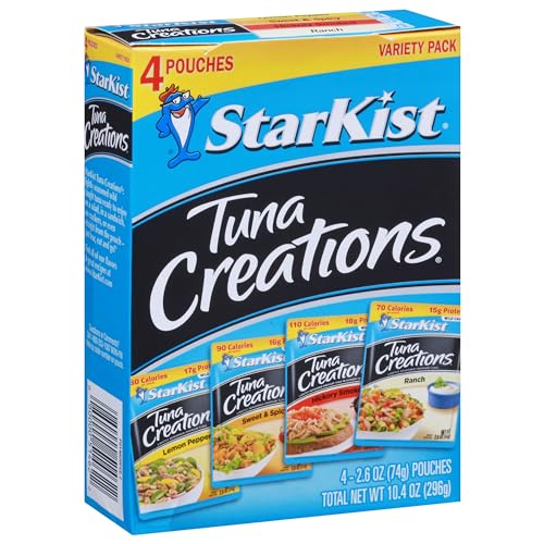 StarKist Tuna Creations, Variety Pack, 4 - 2.6 oz pouch (Total 10.4 Oz) (Packaging May Vary)