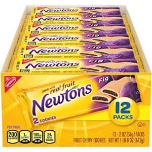 newtons soft & fruit chewy cookies, (2 cookies per pack) fig, 24 oz (pack of 12)