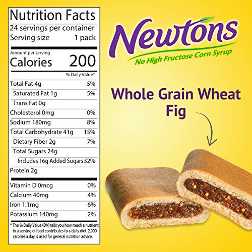 Newtons Soft & Fruit Chewy Cookies, (2 Cookies Per Pack) Fig, 24 Oz (Pack of 12)