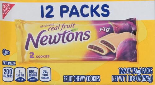 Newtons Soft & Fruit Chewy Cookies, (2 Cookies Per Pack) Fig, 24 Oz (Pack of 12)