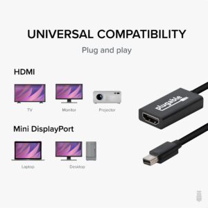 Plugable Mini DisplayPort/Thunderbolt 2 to HDMI 2.0 Adapter for Older Macs and Surface PCs with MDP Ports - Driverless