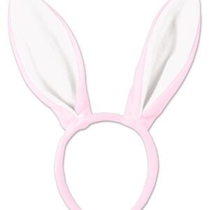 Beistle Soft-Touch Bunny Ears Pink & White