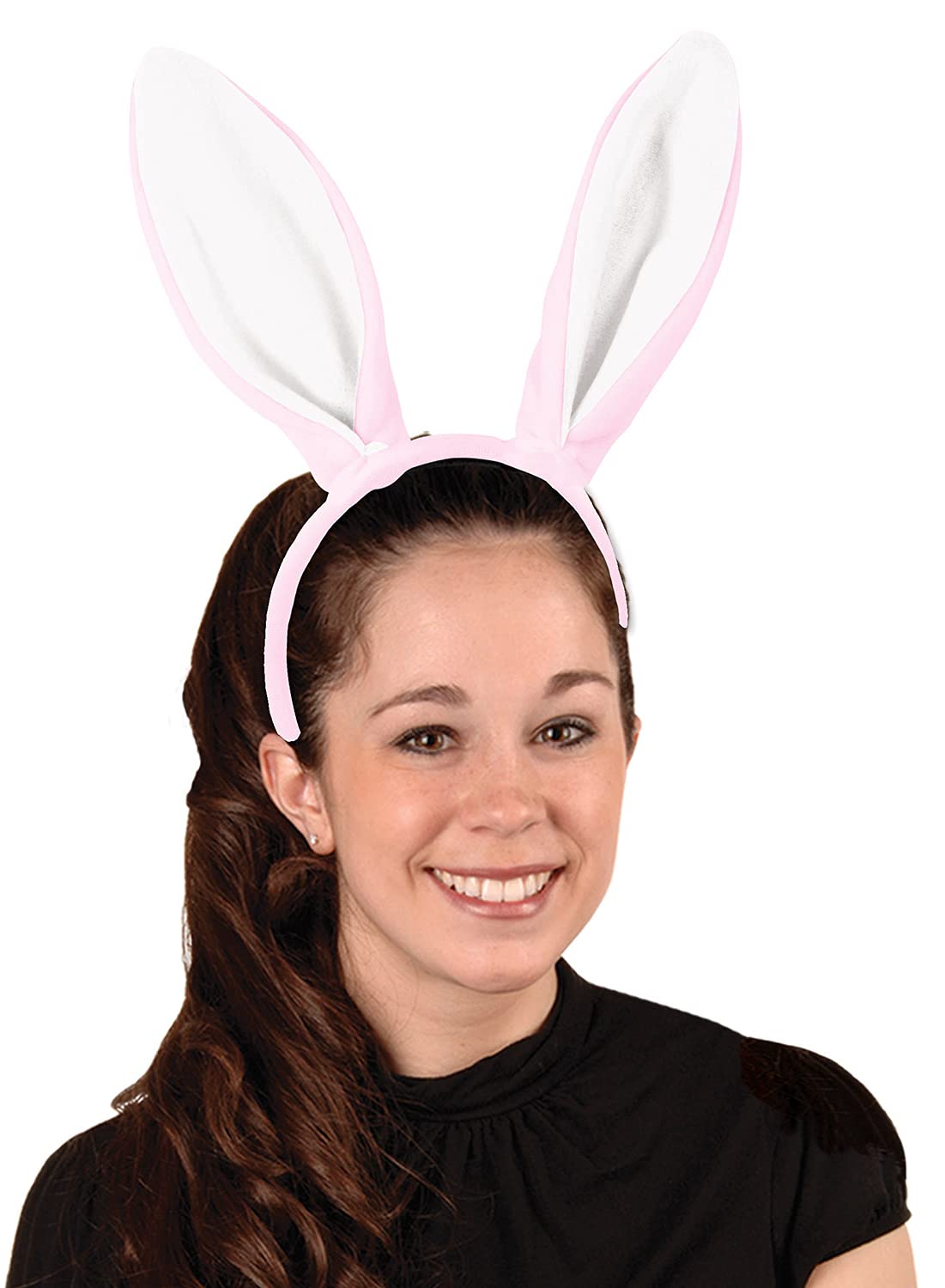 Beistle Soft-Touch Bunny Ears Pink & White